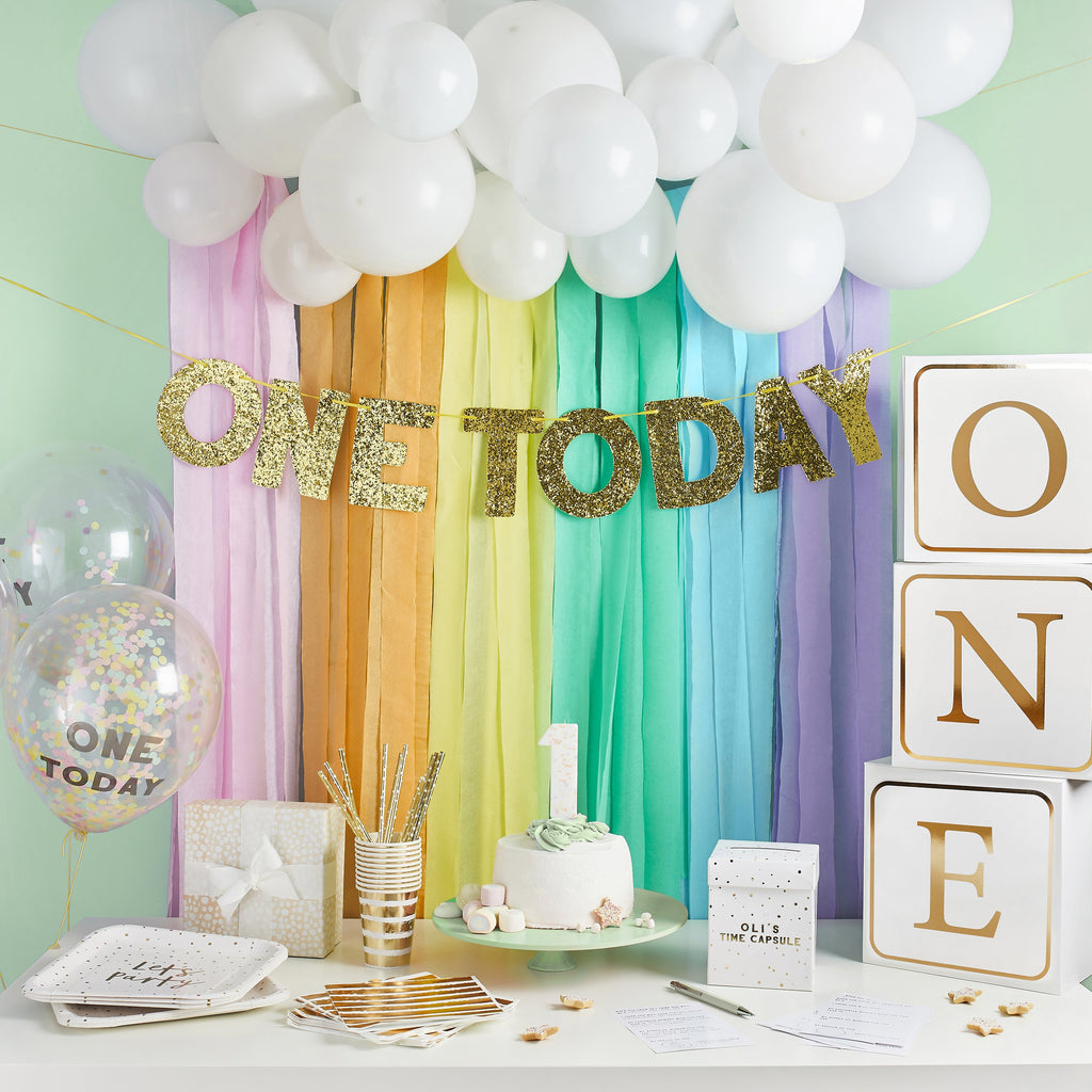 Large Gold One Blocks | Party Supplies | Fancy Parties